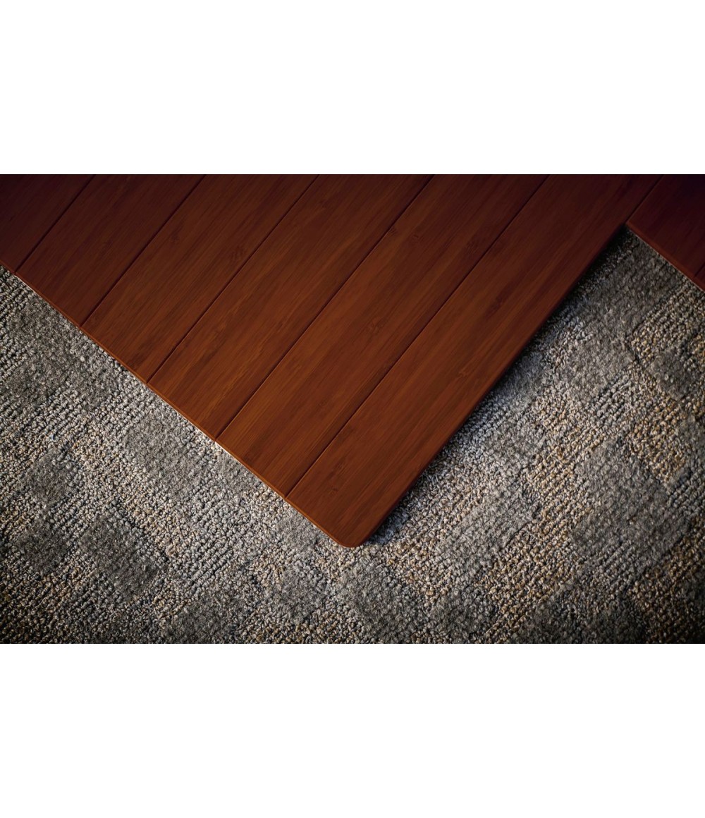 36X48 Walnut Standard Bamboo Chair Mat with lip - Rugs Town