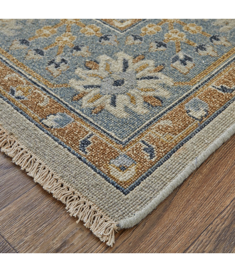 Feizy Corbitt 0612F Blue/Brown Area Rug 79X99 - Rugs Town