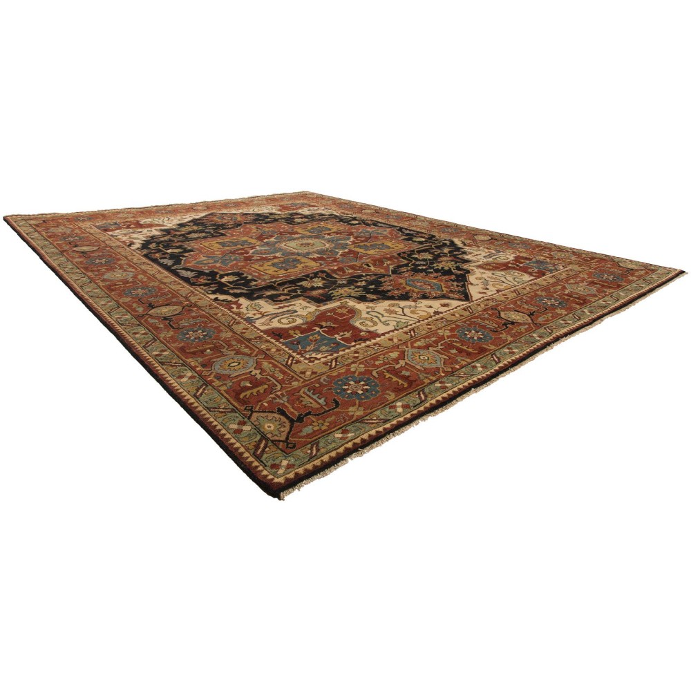 Harounian Antique Heriz Blue - Red Rug 106 6'x9' - Rugs Town