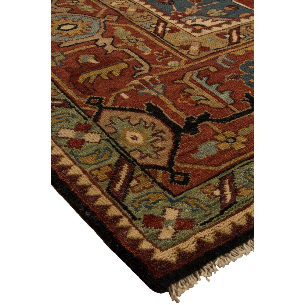 Harounian Antique Heriz Blue - Red Rug 106 6'x9' - Rugs Town
