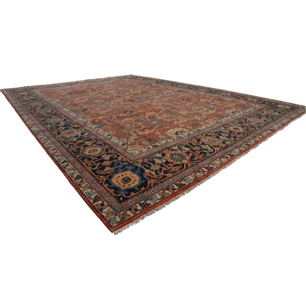 Harounian Antique Heriz Red - Blue Rug 104 8'x10' - Rugs Town
