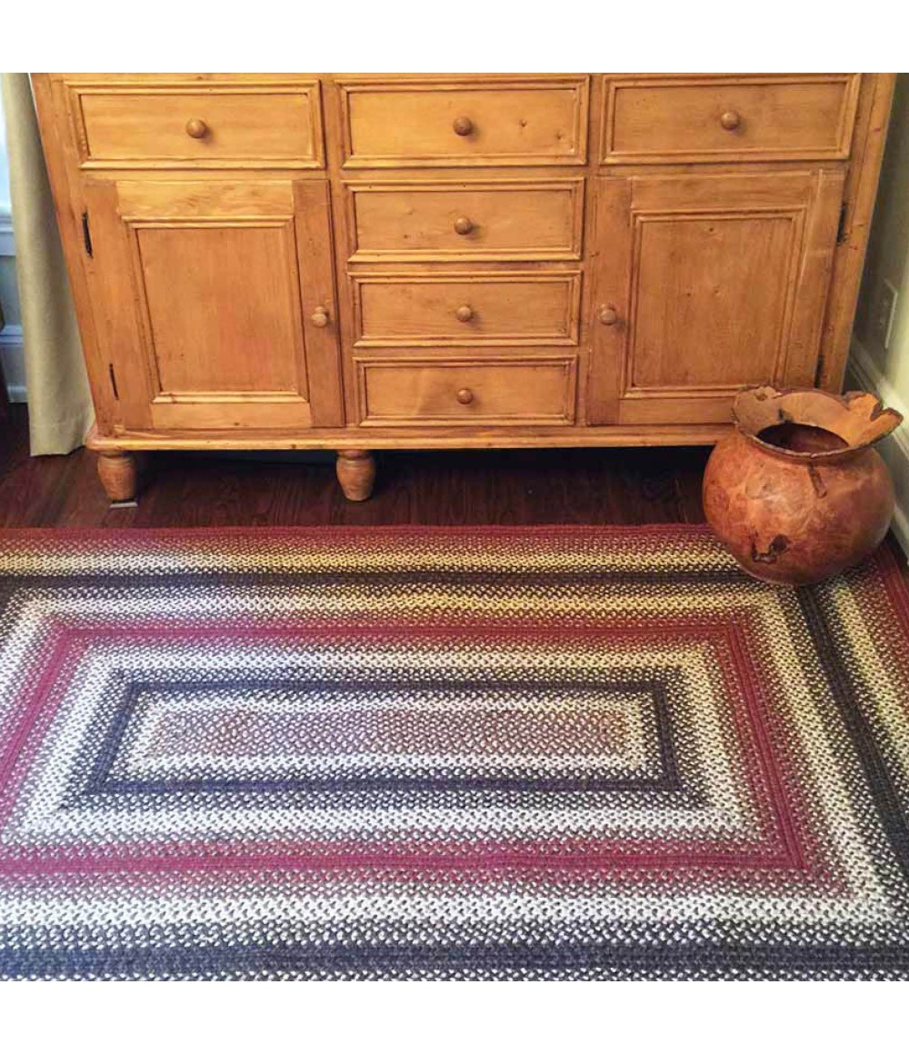 Homespice Braided Red Rug 502711 27X45 Oval - Rugs Town