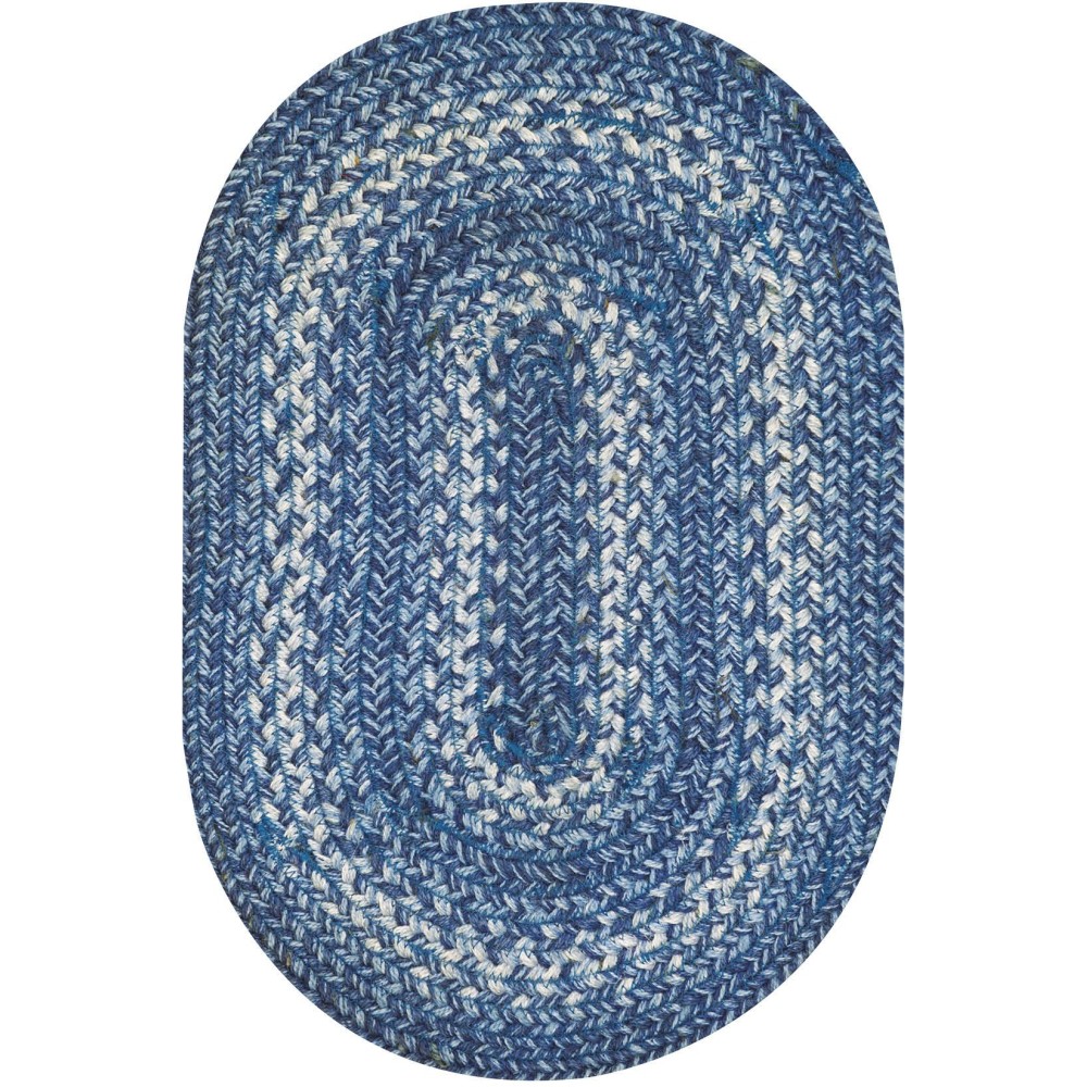 Homespice Braided Accessories Blue Rug 240056PS 13X19 Set of 4 Oval ...
