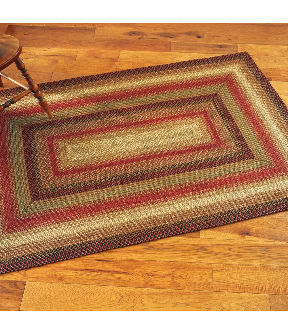 Homespice Braided Brown, Deep Red Rug 504807 5X8 Oval - Rugs Town