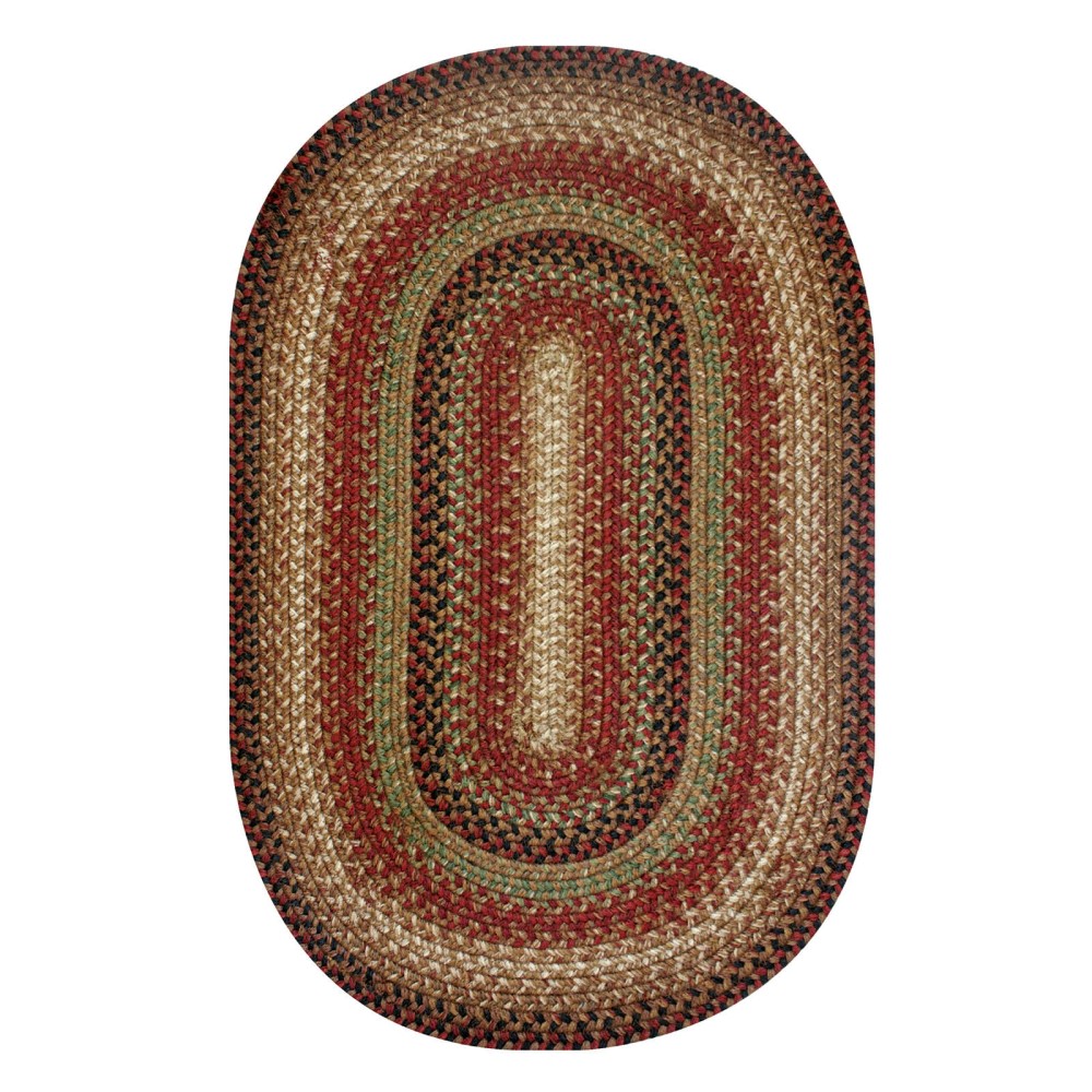 Homespice Braided Brown, Deep Red Rug 502803 27X45 Oval - Rugs Town