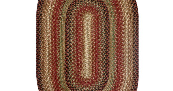Homespice Braided Brown, Deep Red Rug 502803 27X45 Oval - Rugs Town