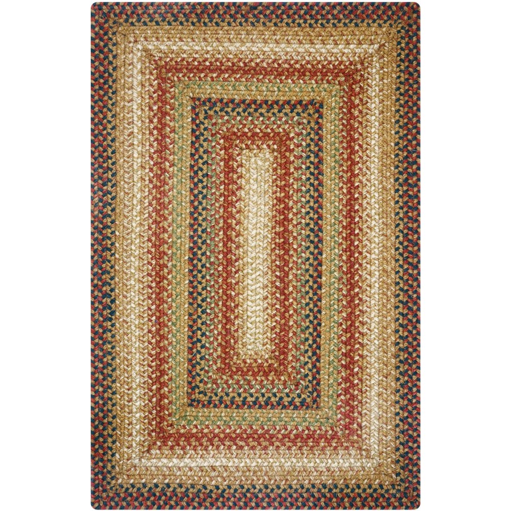 Homespice Braided Brown, Deep Red Rug 514806 5X8 Rect - Rugs Town