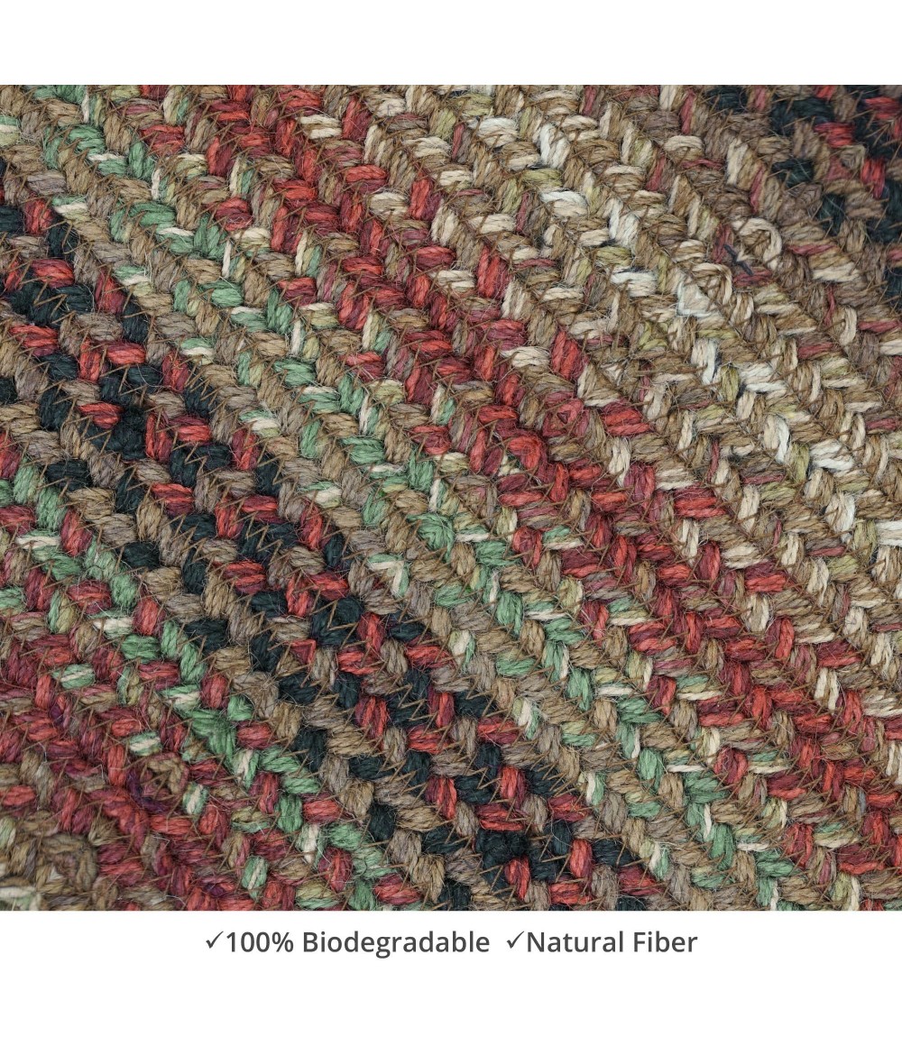 Homespice Braided Brown, Deep Red Rug 504807 5X8 Oval - Rugs Town