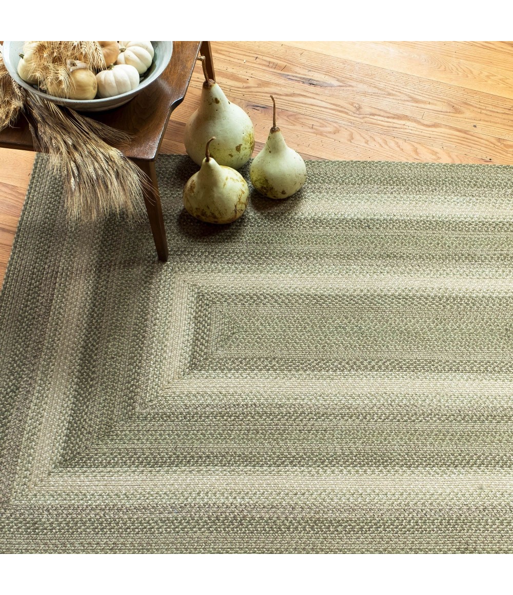 Homespice Braided Green Rug 503824 4X6 Oval - Rugs Town