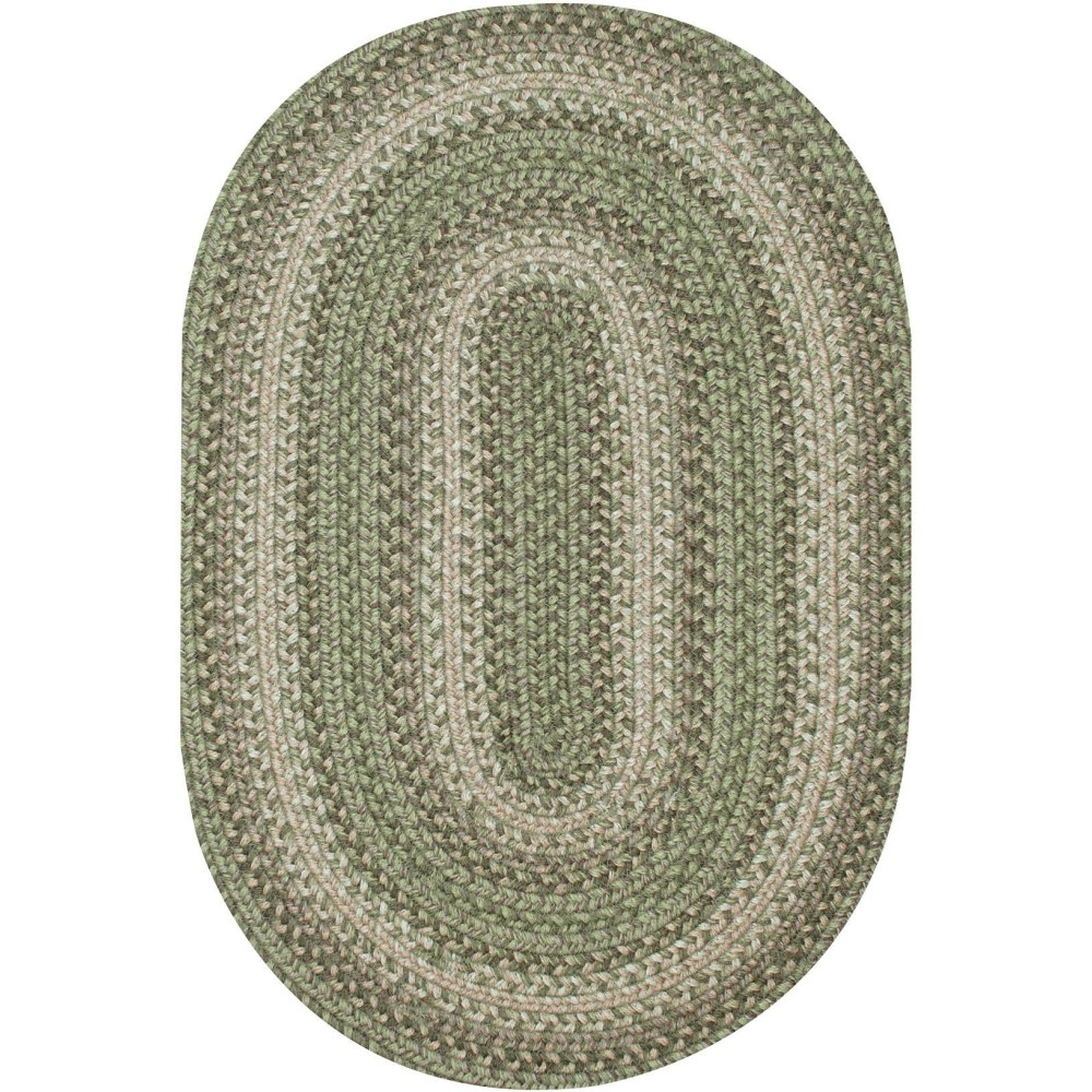 Homespice Braided Green Rug 503824 4X6 Oval - Rugs Town