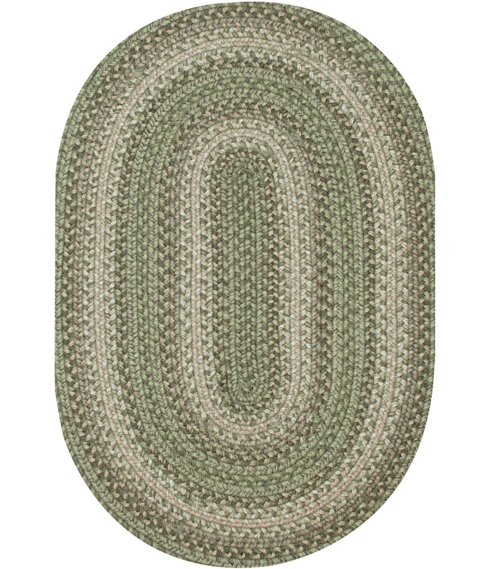 Homespice Braided Green Rug 503824 4X6 Oval - Rugs Town