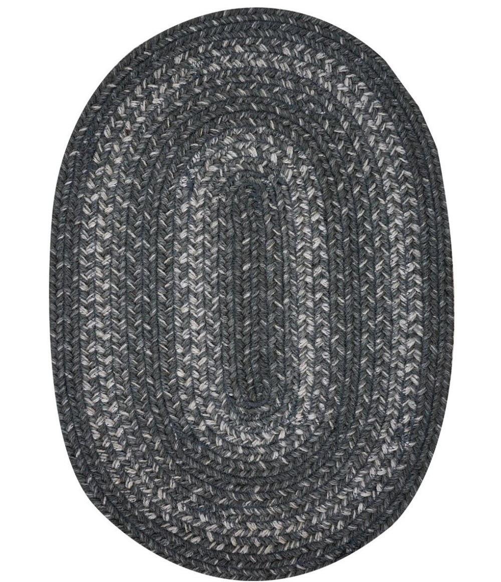 Homespice Braided Grey Rug 502858 27X45 Oval - Rugs Town