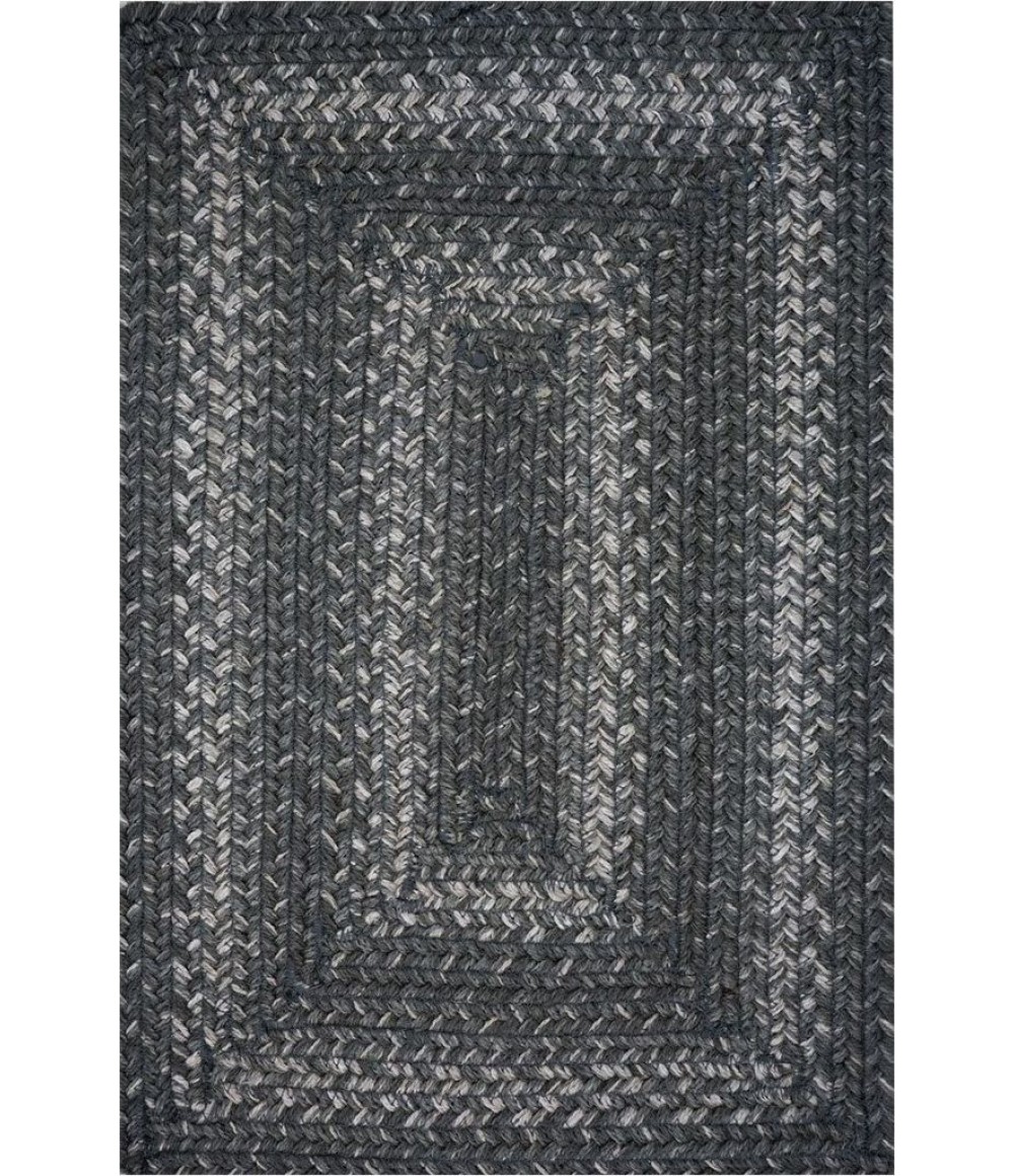 Homespice Braided Grey Rug 514851 5X8 Rect - Rugs Town