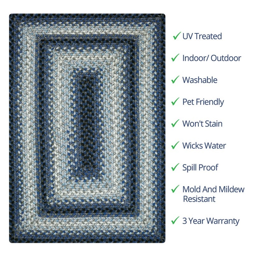 Homespice Ultra Durable Braided Blue Rug 322227 20X30 Rect - Rugs Town