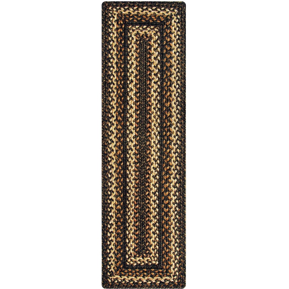 Homespice Braided Accessories Black Rug 240146PS 8X28 Set of 13 Rect ...
