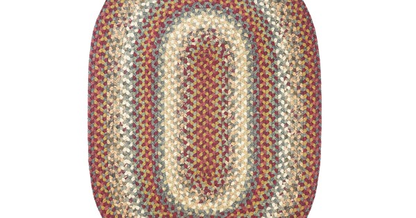 Homespice Cotton Braided Red Rug 404077 5X8 Oval - Rugs Town
