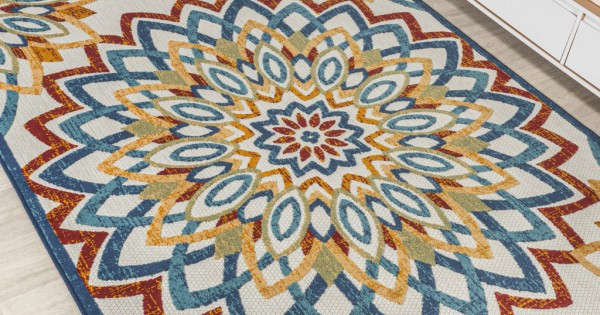 Amalfi Coast AMC112A Red/Blue/Yellow Rug 7.9X10 - Rugs Town