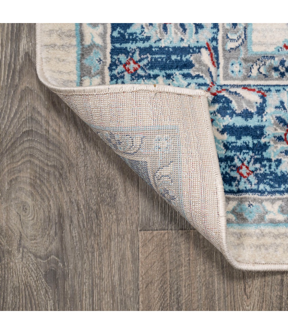 Modern Persian MDP101C Blue/Ivory/Red Rug 5.X5.RND - Rugs Town