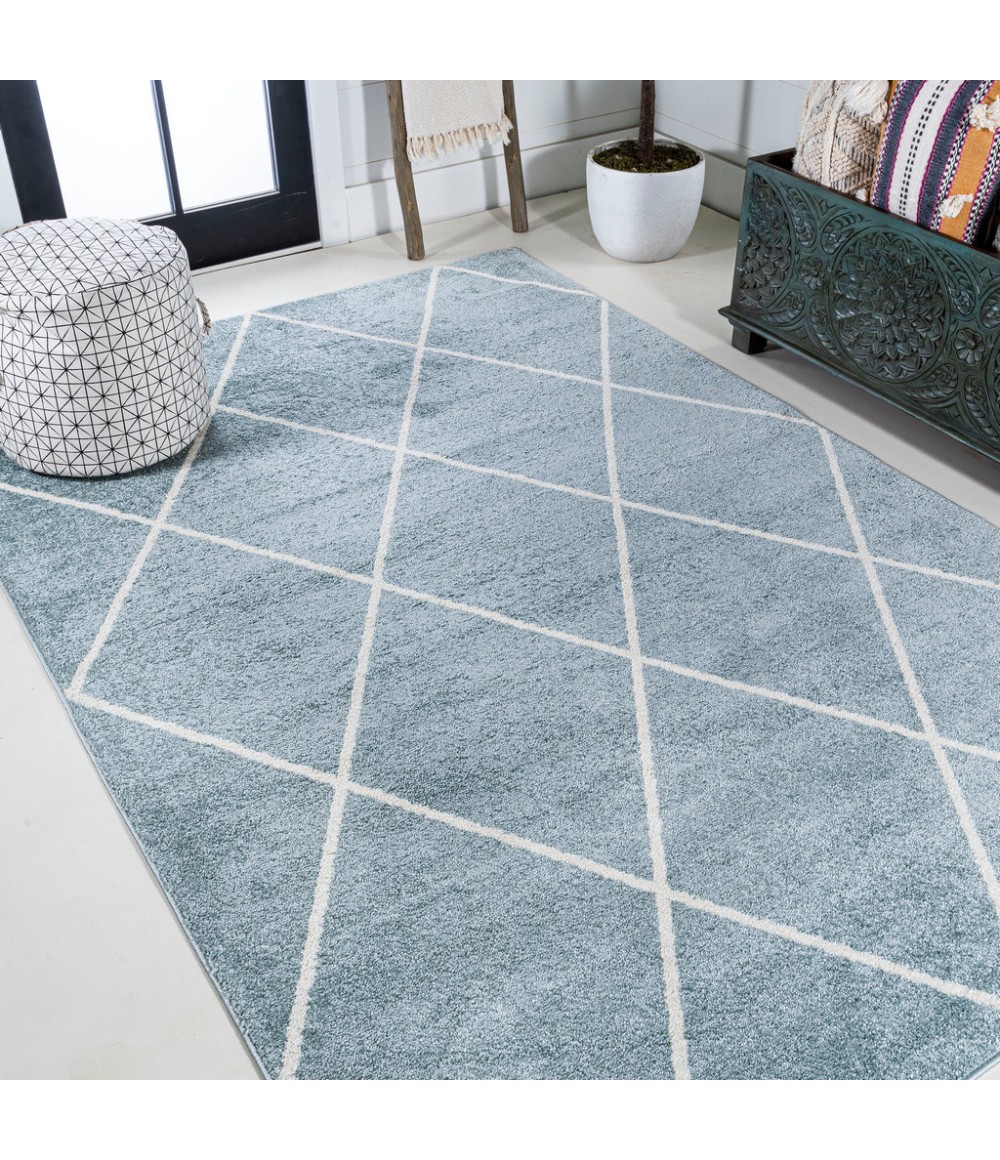 Jonathany Supersoft SEU102C Light Blue/White Rug 3.X5 - Rugs Town
