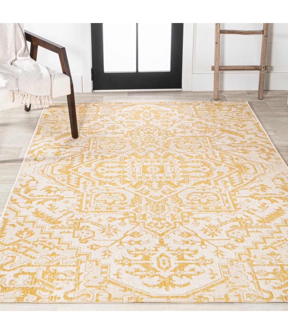 Santa Monica SMB105H Cream/Yellow Rug 7.9X10 - Rugs Town
