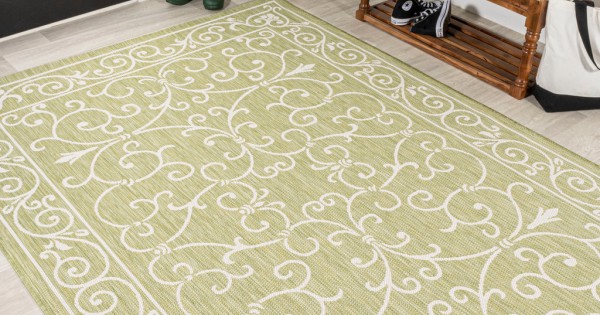 Jonathany Santa Monica SMB106H Green/Cream Rug 7.9X10 - Rugs Town