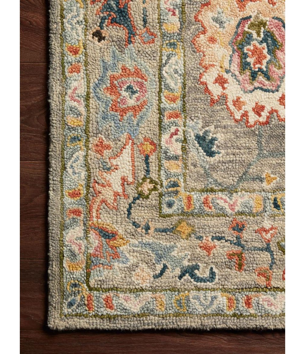 Loloi Padma Grey / Multi Rug PMA-01 18 in. X 18 in. Sample - Rugs Town