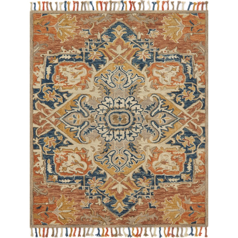 Loloi Zharah Zr10 Rust/Blue Area Rug 7.9X9.9 - Rugs Town