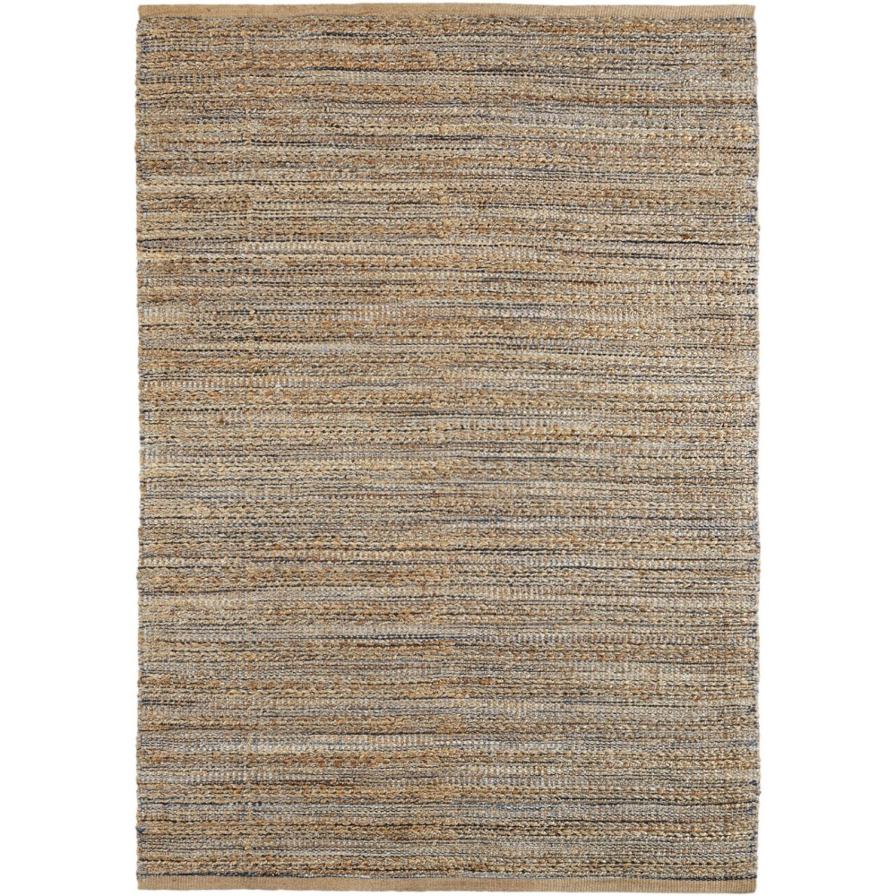 LR Home Natural Fiber Natural Jute/Navy blue Rug 03338 5 ft. X 7 ft. 9 ...