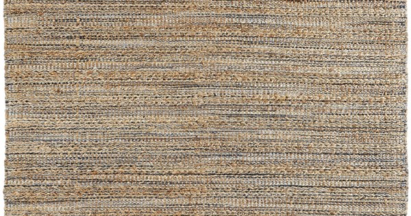 LR Home Natural Fiber Natural Jute/Navy blue Rug 03338 7 ft. 9 in. X 9 ...