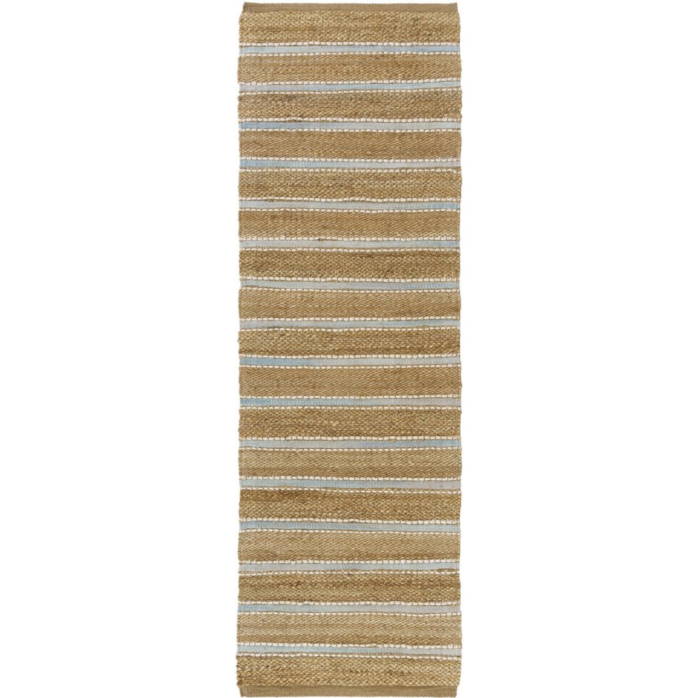 Nathalia NAT-AR Spa Blue/Natural 2 ft. 6 in. x 7 ft. 9 in. Runner Rug ...