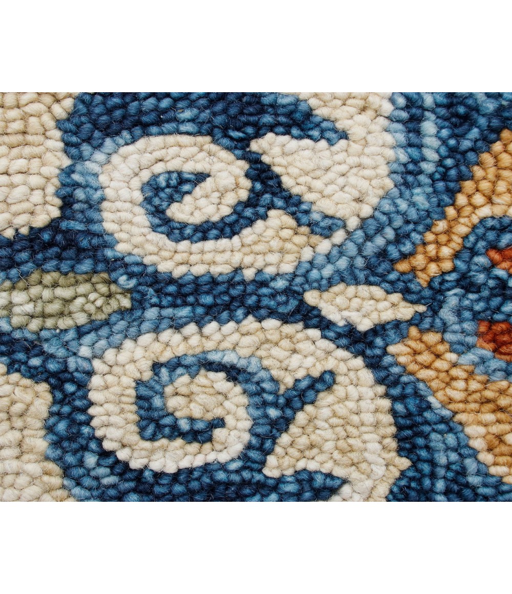 Rachel RUG-AX Beige/Blue 3 ft. Round Area Rug - Rugs Town