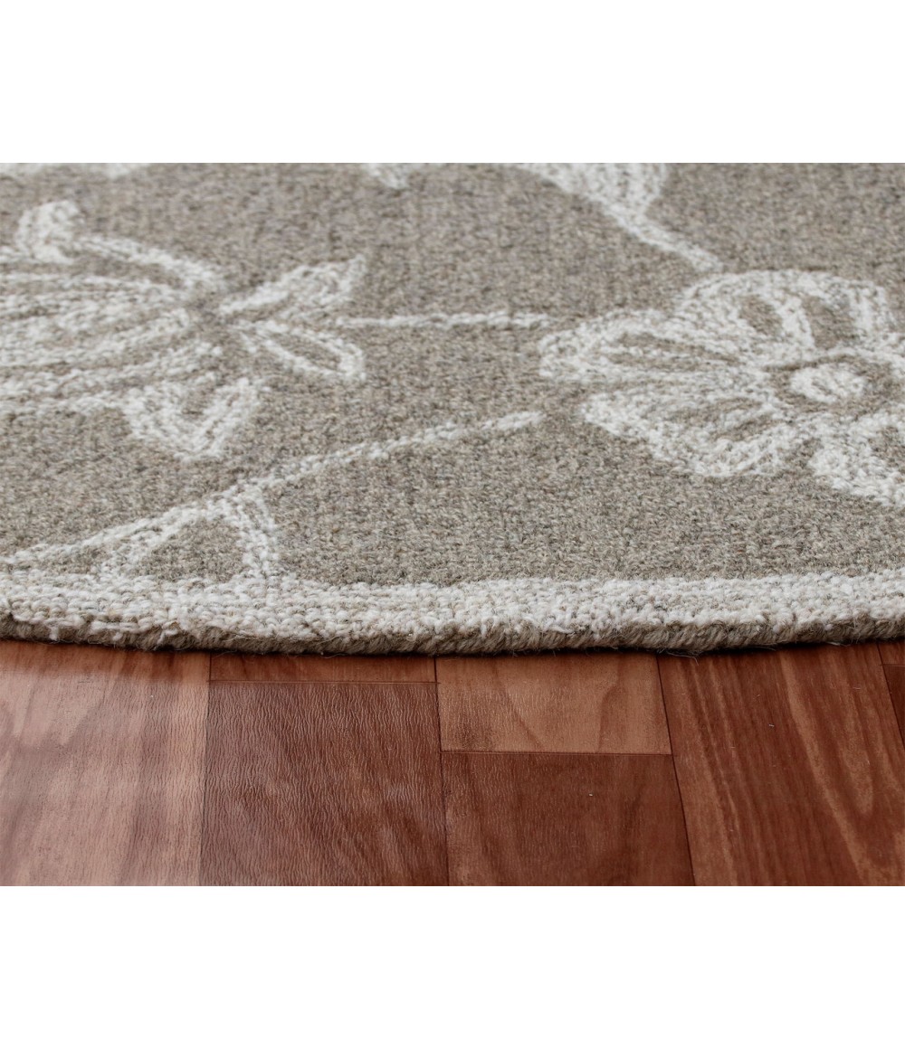 Rachel RUG-AA Gray/Ivory 3 ft. Round Area Rug - Rugs Town