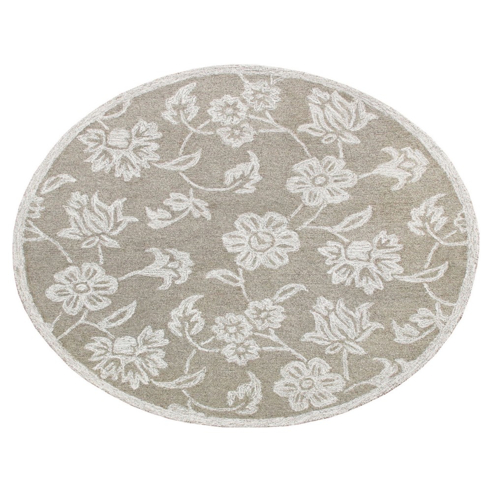 Rachel RUG-AA Gray/Ivory 3 ft. Round Area Rug - Rugs Town