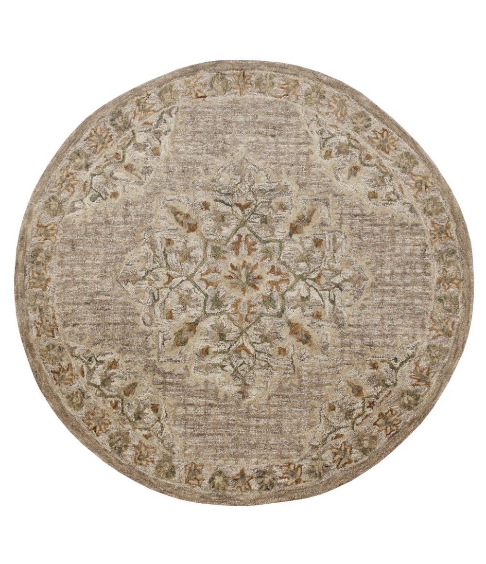 Sindy SIN-AP Beige Area Rug 6 ft. Round - Rugs Town