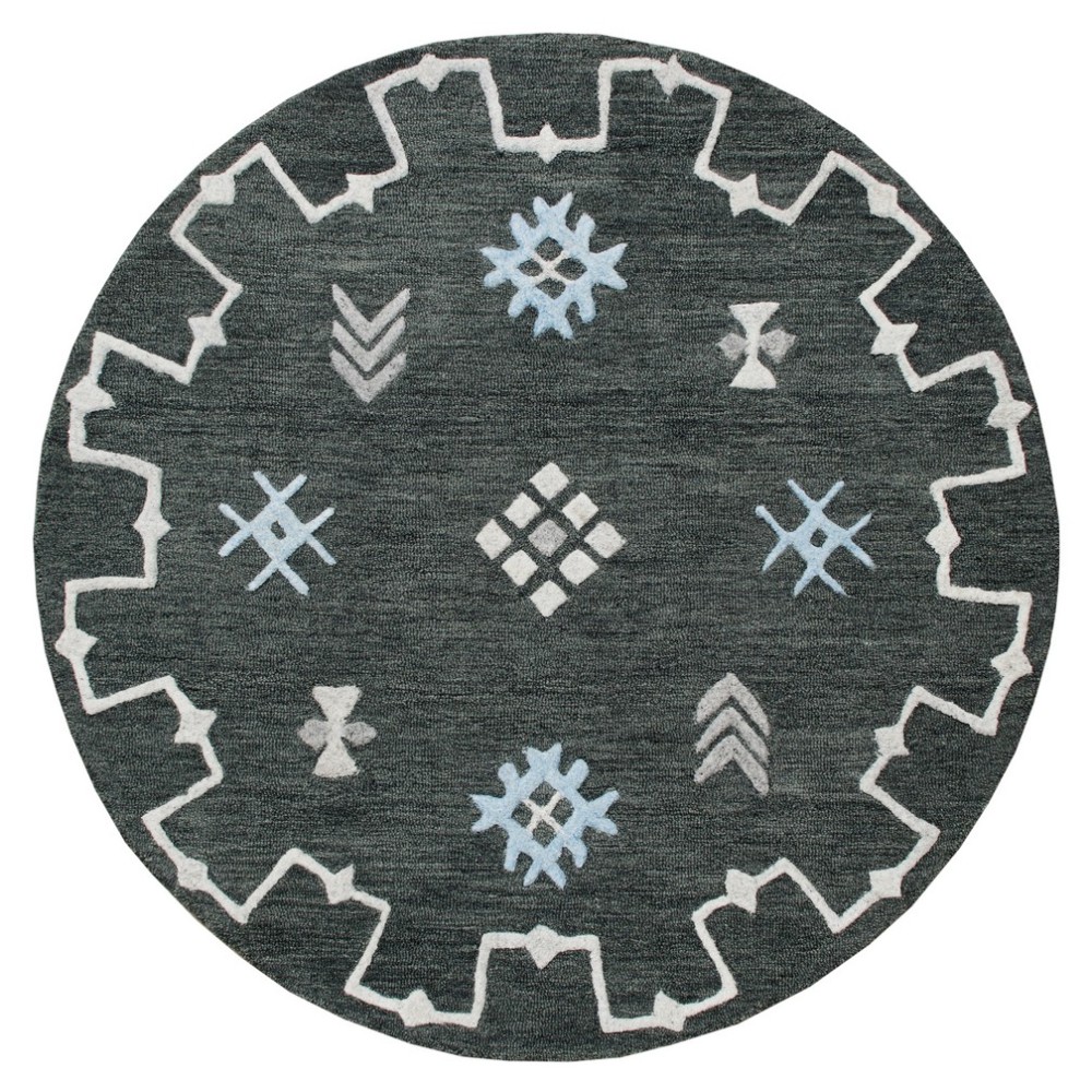 Valerie VIB-AK Charcoal Area Rug 5 ft. Round - Rugs Town