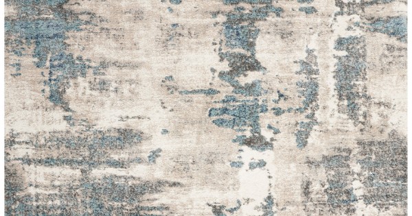 Ki100 American Manor Amr04 Ivory Blue Rug 5.3X7.3 - Rugs Town