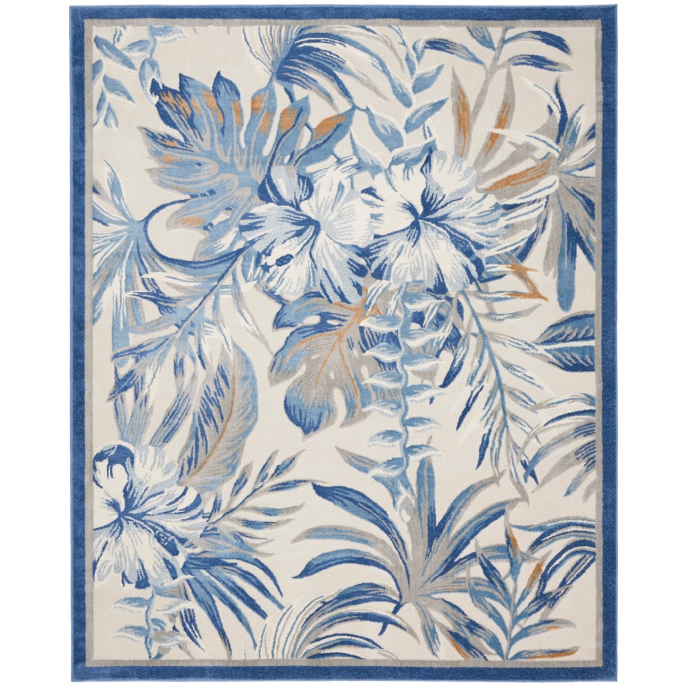 Nourison Seaside Sds02 Ivory Blue Area Rug 94X118 - Rugs Town