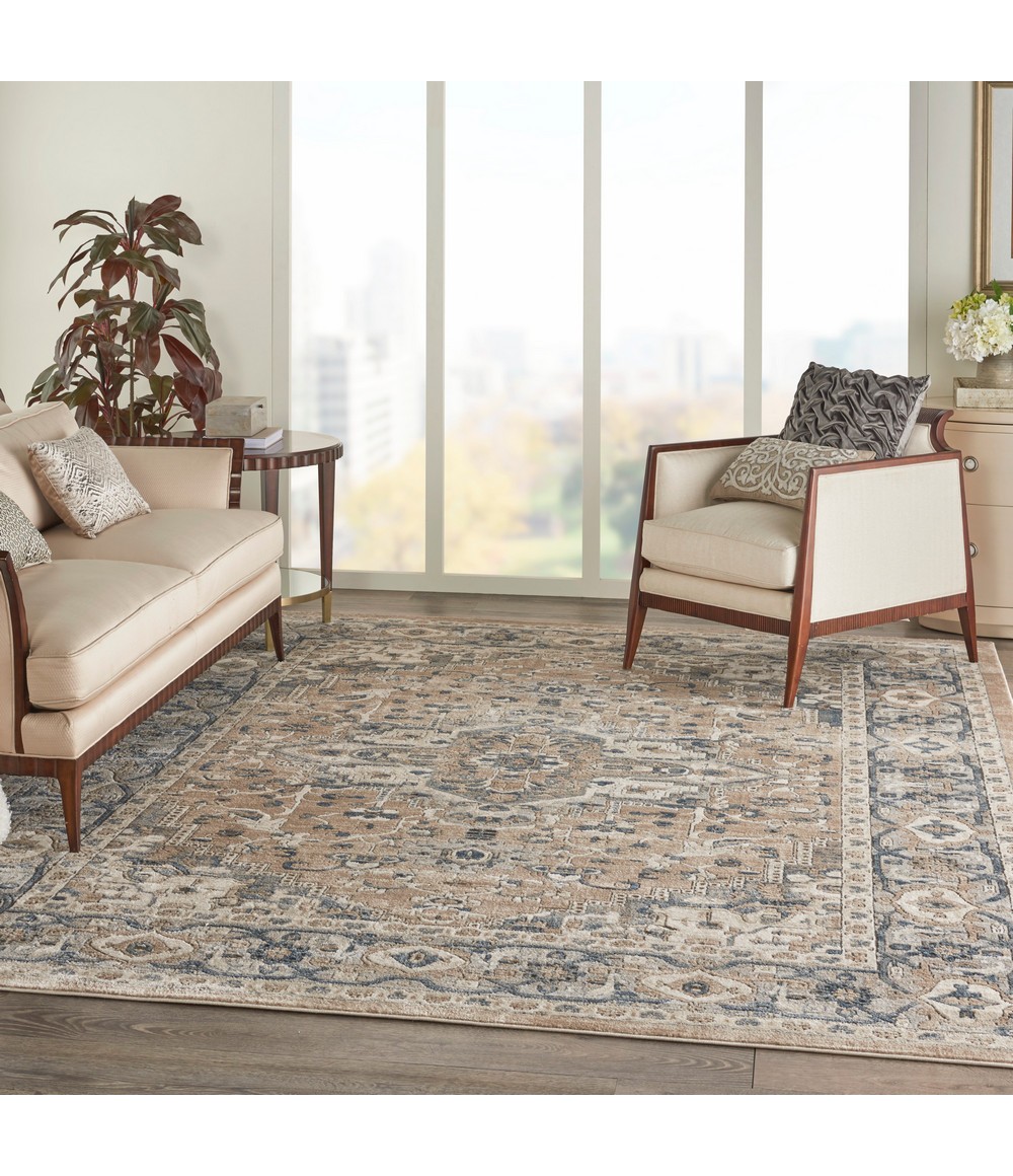 Nourison Quarry Qua05 Beige Grey Area Rug 7X10 - Rugs Town