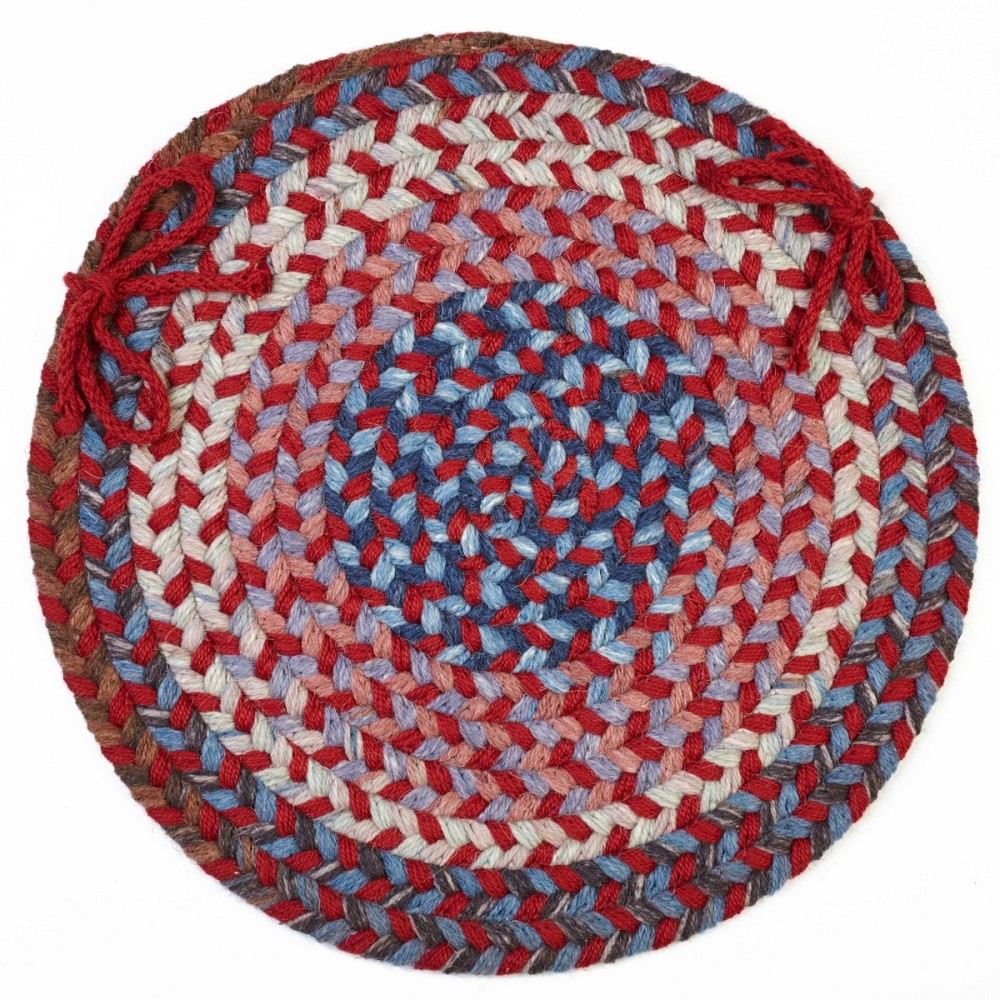 Rhody Astoria Red Velvet Rug AS42 15X15 Chair Pad Set-of-4 - Rugs Town