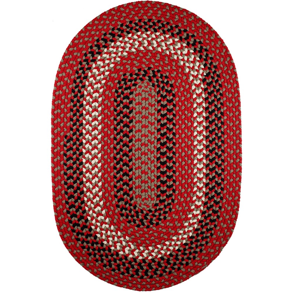 Rhody Manhattan Red Brick Rug MA44 7X9 Oval - Rugs Town