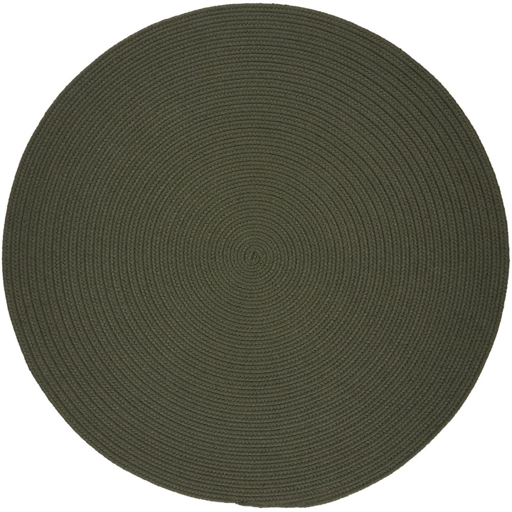 Rhody Solid Poly Dark Sage Rug S029 4X4 Round - Rugs Town