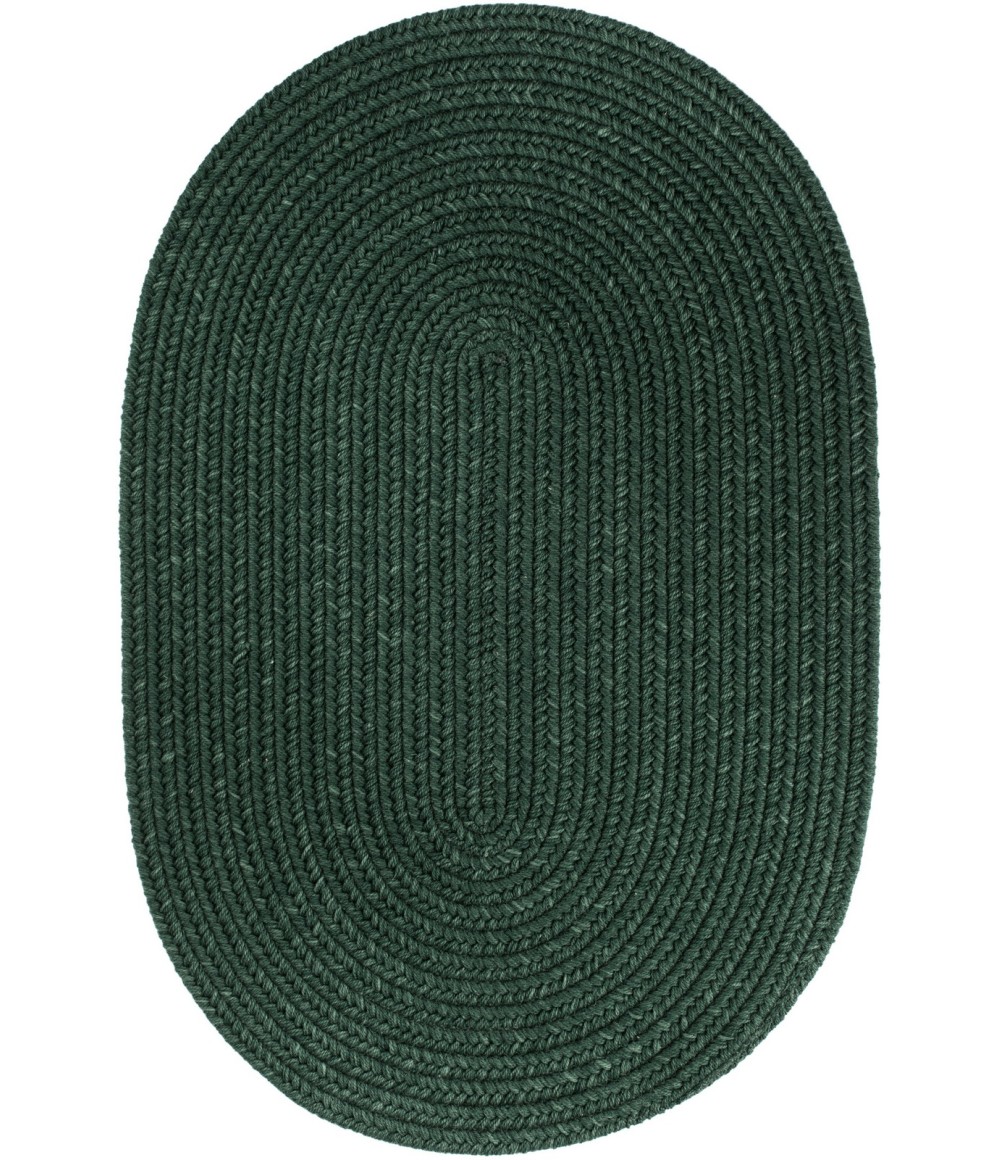 Rhody Solid Wool Hunter Green Rug S105 5X8 Oval - Rugs Town