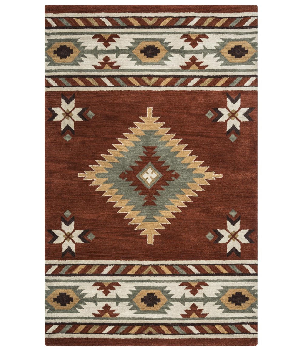 Rizzy Home SU1822 Navajo Red Area Rug 5 ft. X 8 ft. - Rugs Town
