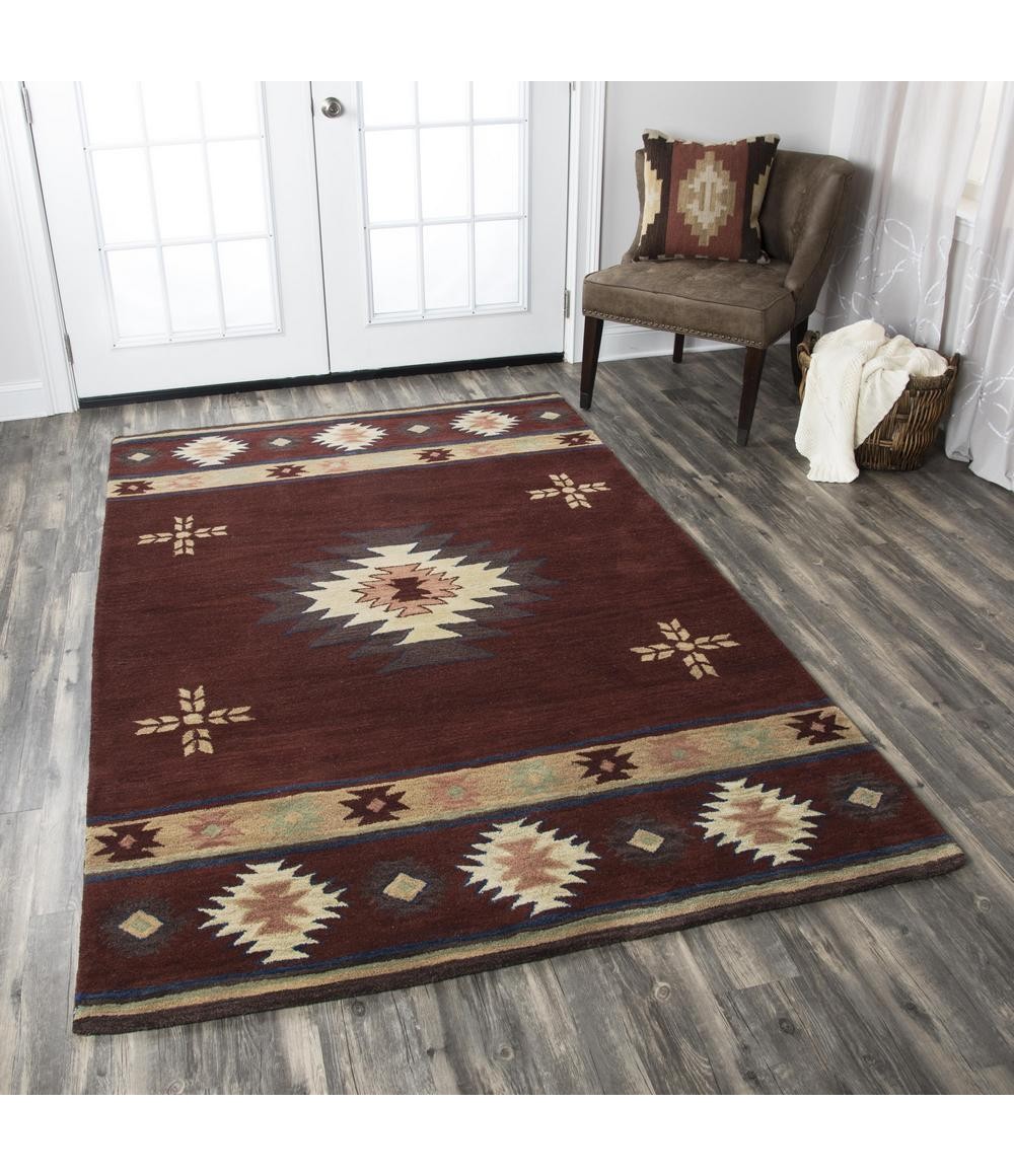 Rizzy Home SU2009 Red Area Rug 6ft. 6in. X 9ft. 6in. - Rugs Town