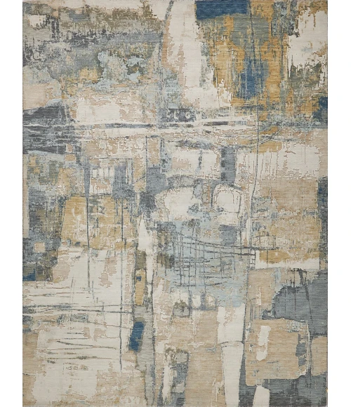 Exquisite Rugs Infinity Silver/Blue/Gray Rug 713126X14 2ft.6in.X14ft ...
