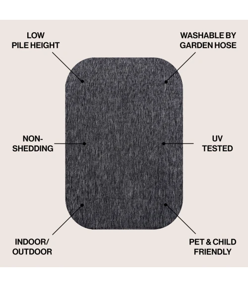 Jonathan Y SHAPES Black Rug SHP100A 4ft.X6ft. Specialty - Rugs Town